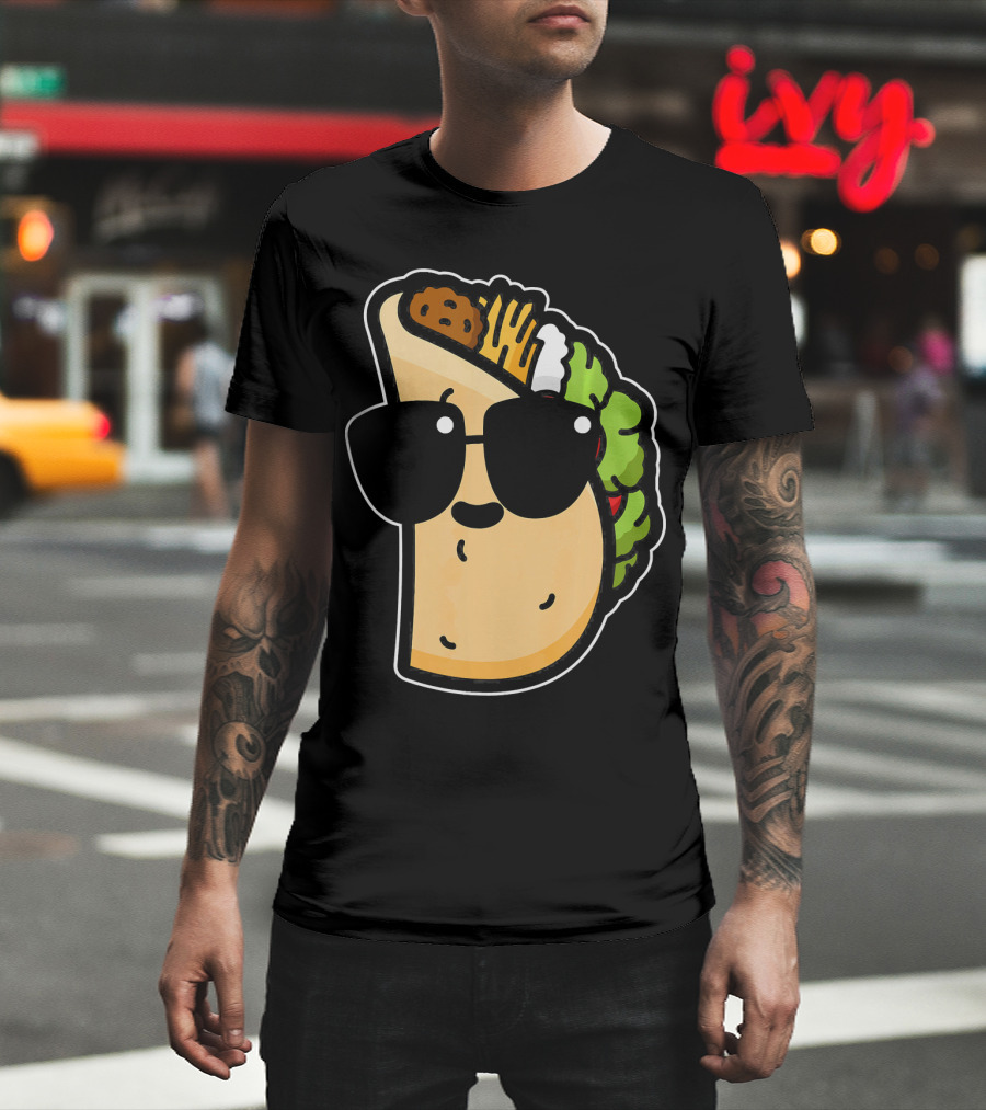Cool Taco With Sunglasses Funny Cinco De Mayo Food Humor T-Shirt