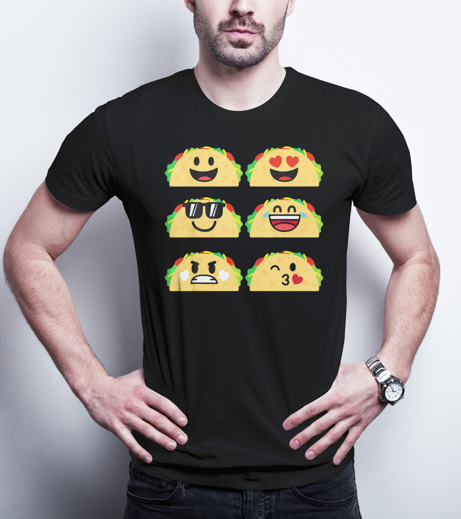 Taco Emoji Cute Cinco De Mayo Fun Expressions T-Shirt