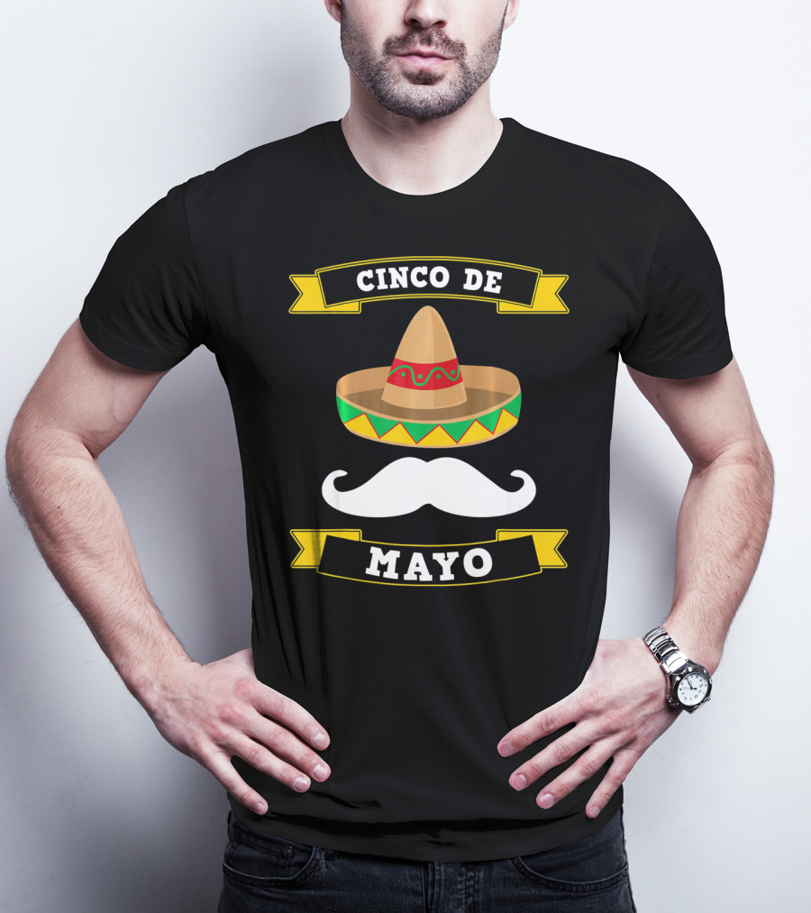 Cinco De Mayo Sombrero Moustache Mexico T-Shirt