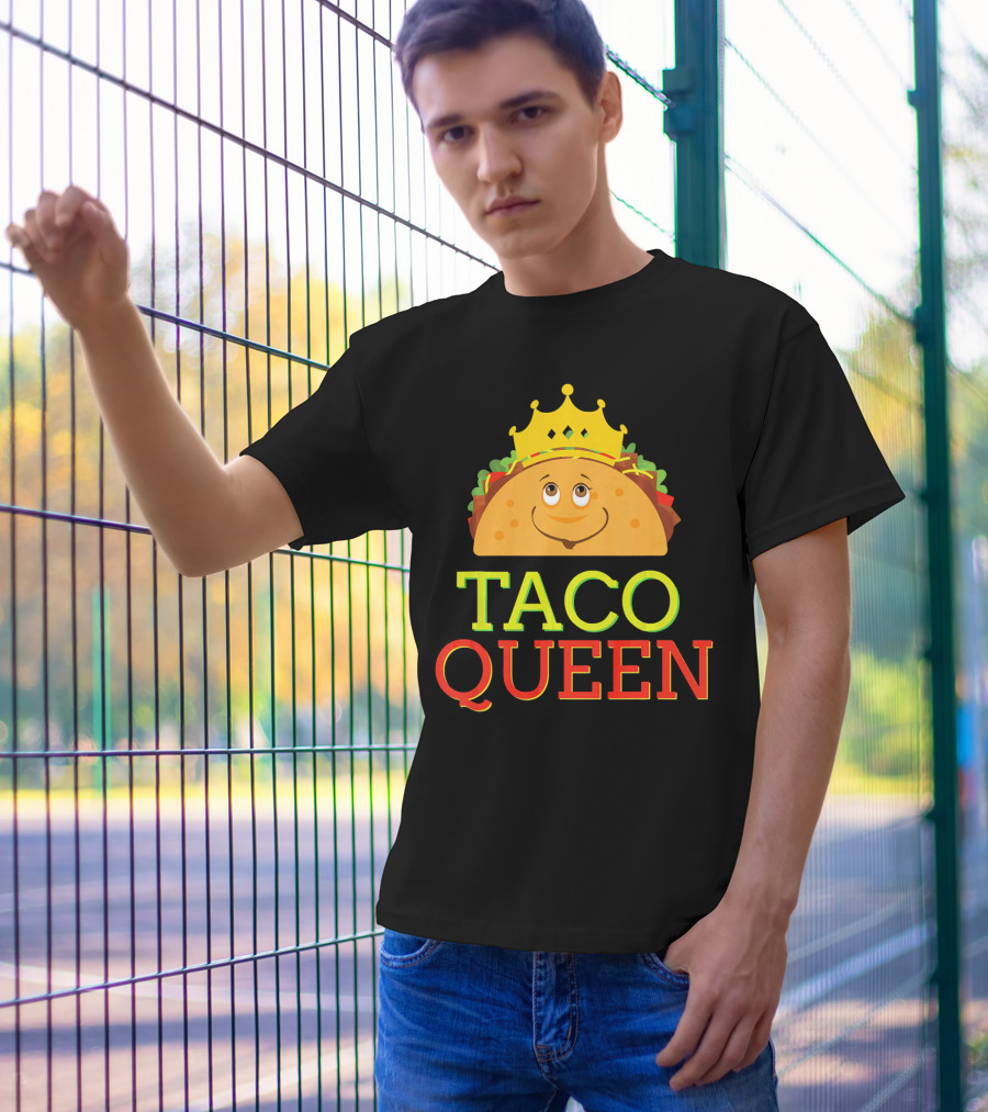 TACO QUEEN Funny Cinco DE Mayo Crowned Smiling Taco T-Shirt