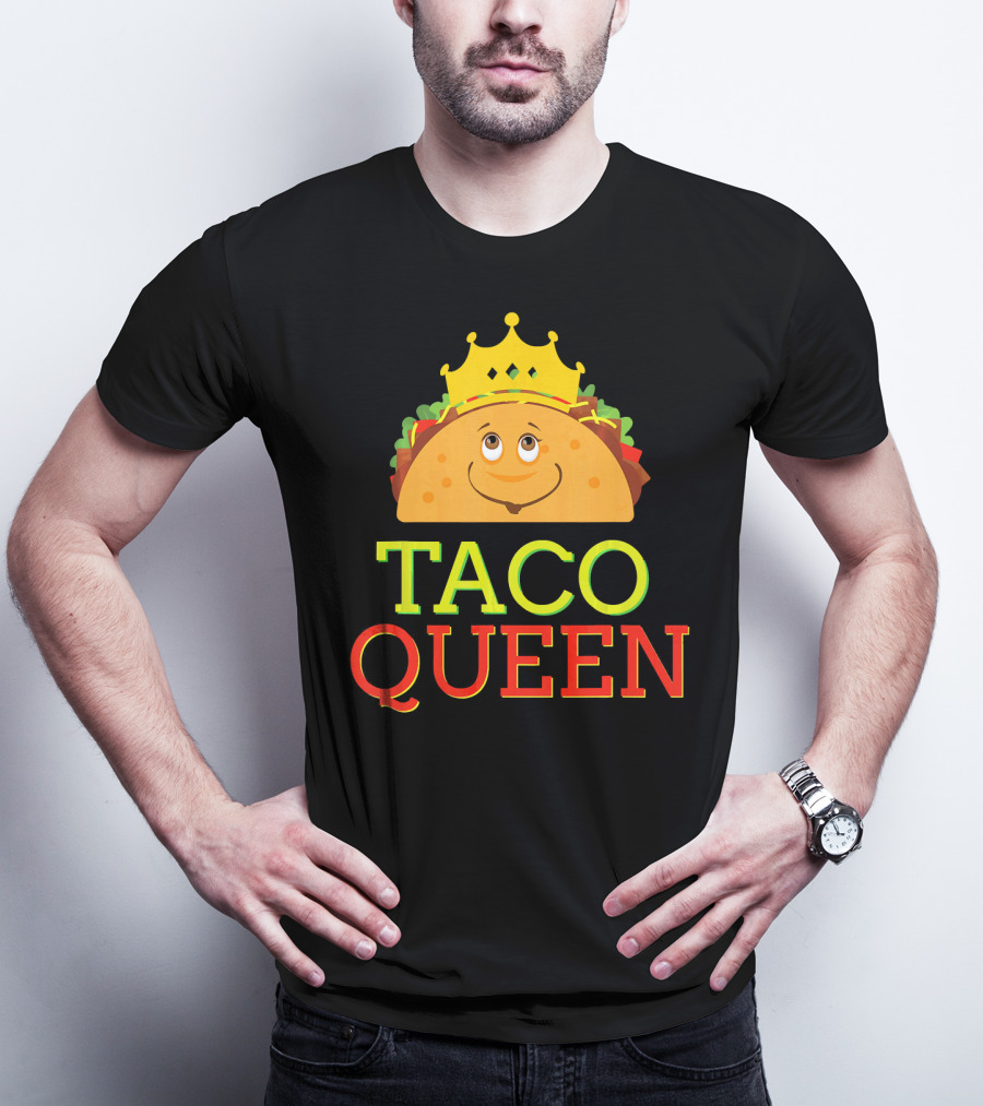 TACO QUEEN Funny Cinco DE Mayo Crowned Smiling Taco T-Shirt