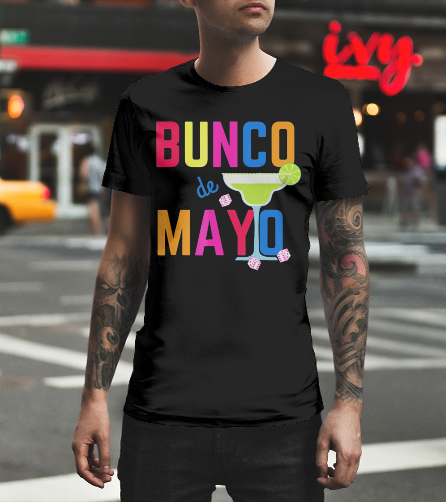 Bunco De Mayo Margarita Dice Colorful T-Shirt