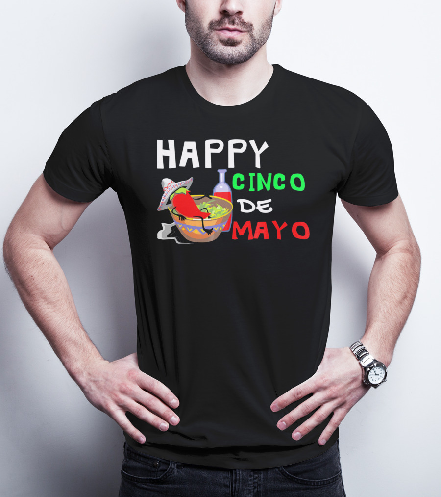 Happy Cinco De Mayo Fiesta Sombrero Chili Salsa T-Shirt