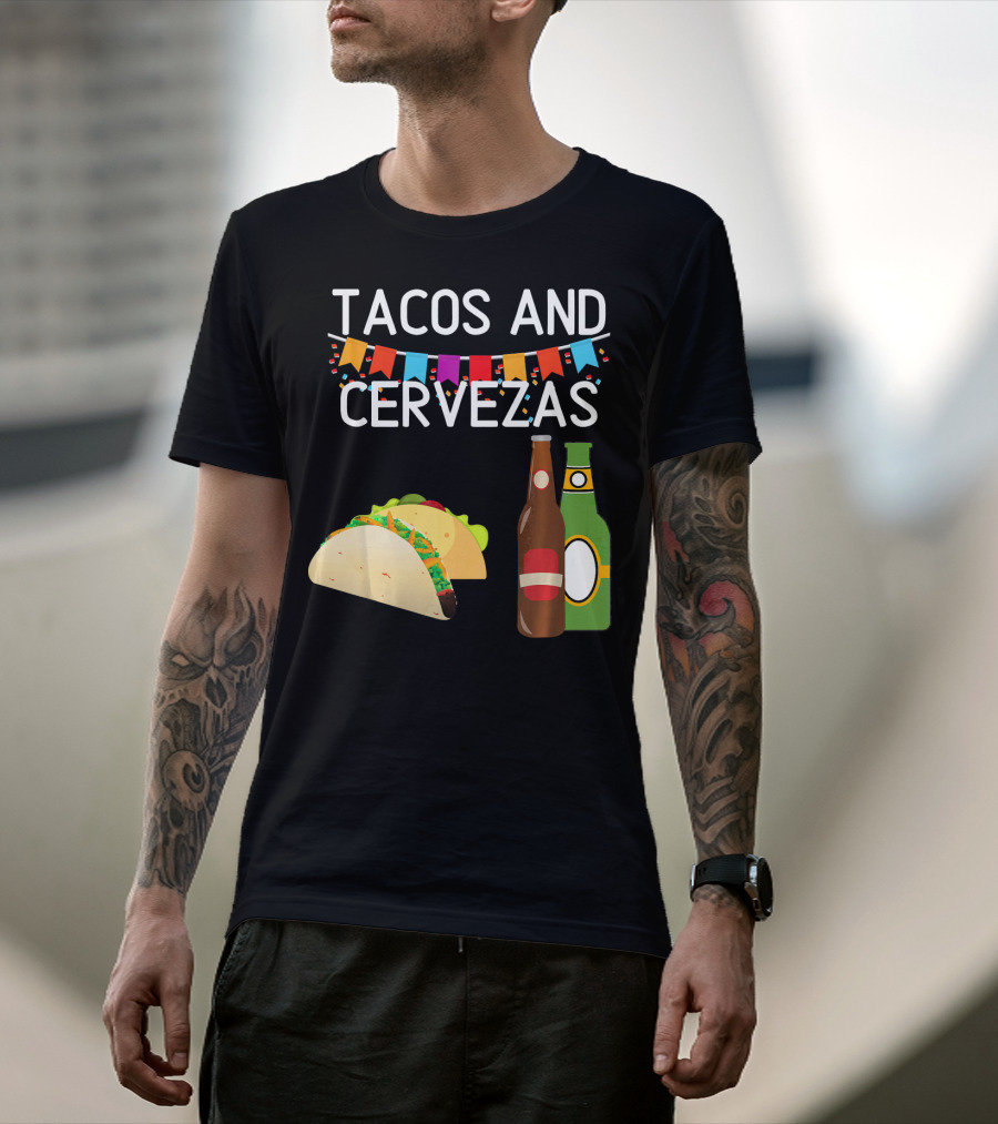 Tacos And Cervezas UberGuber Funny Mexic Beer Fiesta T-Shirt