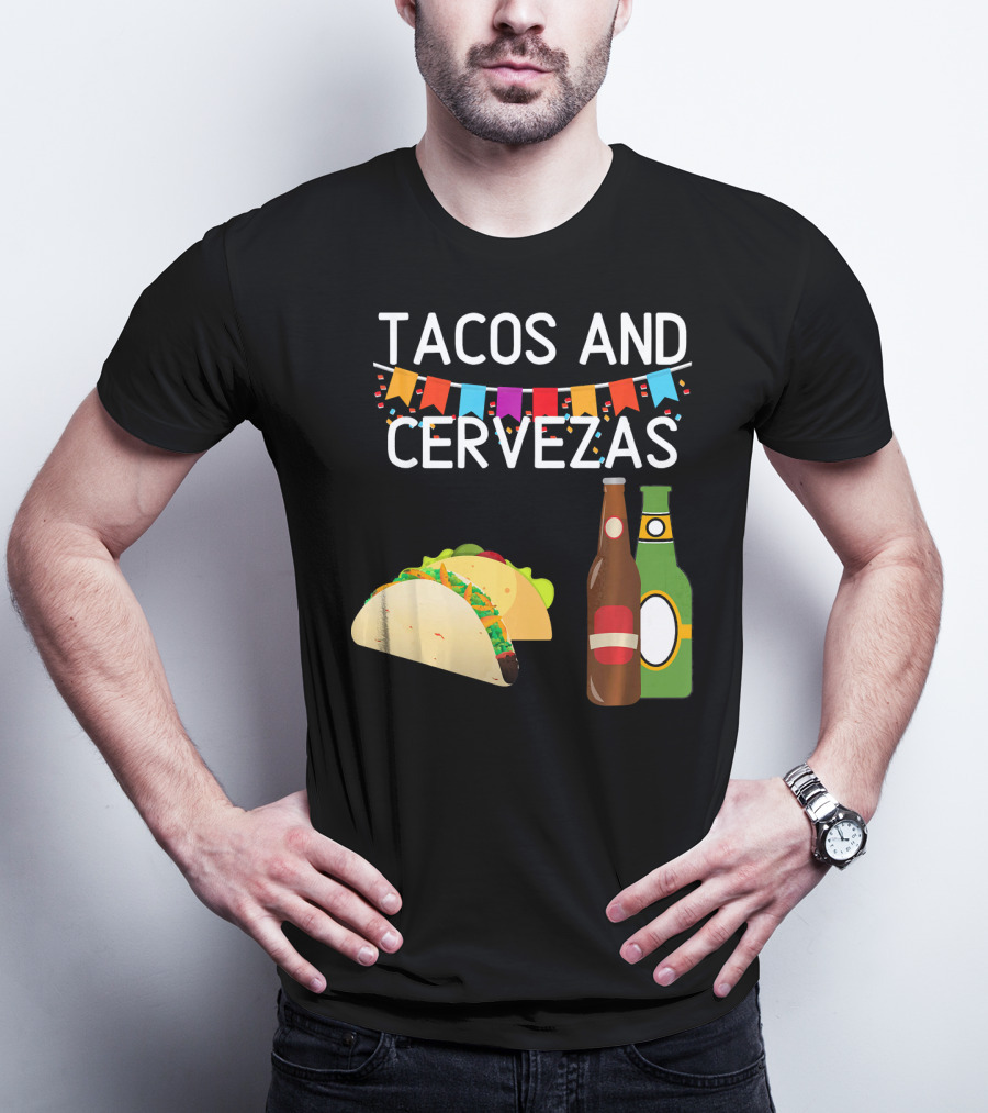 Tacos And Cervezas UberGuber Funny Mexic Beer Fiesta T-Shirt