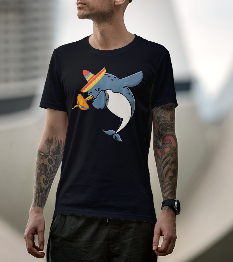 Narwhal Sombrero Taco Cinco De Mayo Funny Narwhal T-Shirt