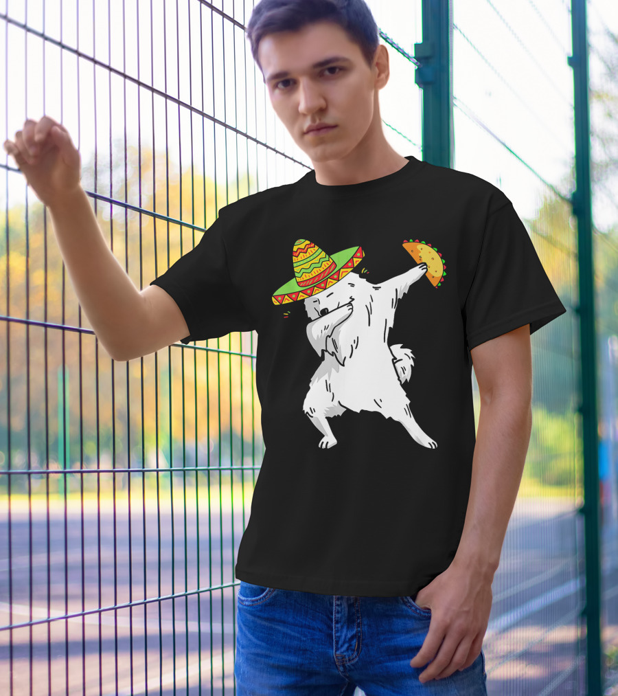 Cinco De Mayo Samoyed Dabbing With Taco And Sombrero T-Shirt