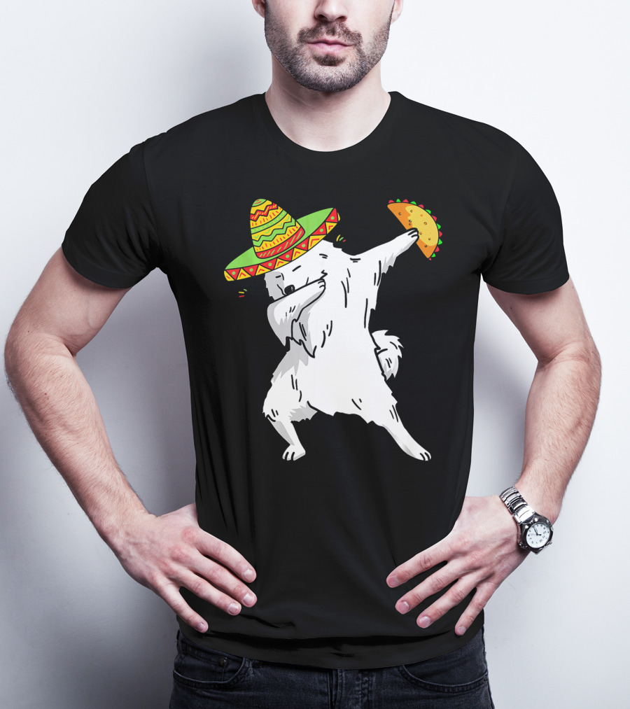 Cinco De Mayo Samoyed Dabbing With Taco And Sombrero T-Shirt