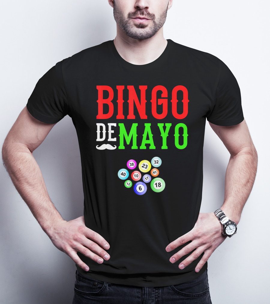 Bingo De Mayo Funny Mexico Bingo Balls T-Shirt