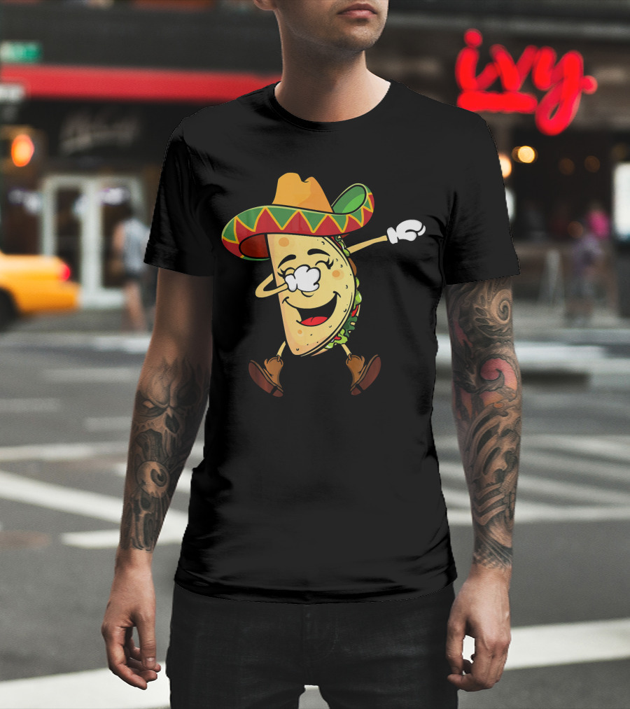 Dabbing Taco Sombrero Mexican Cinco De Mayo T-Shirt