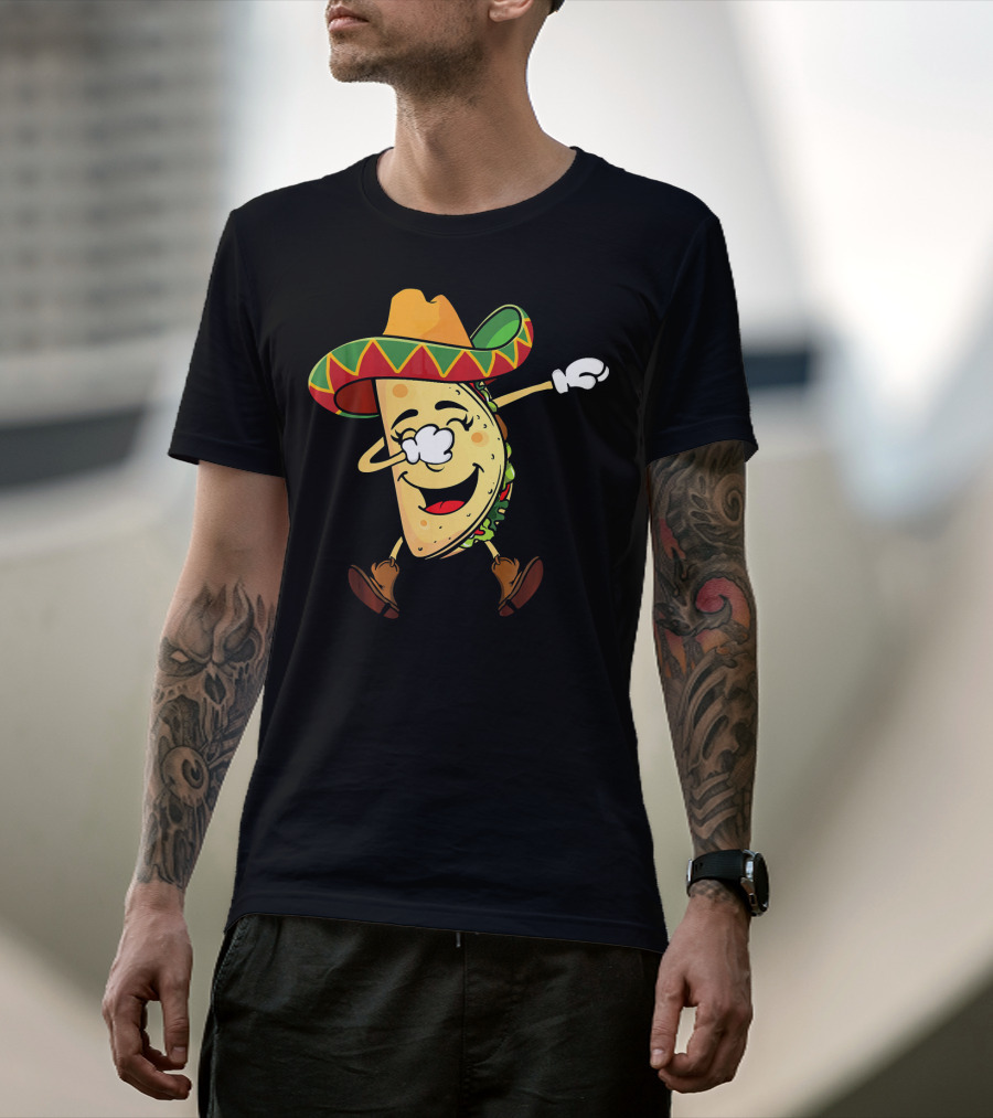 Dabbing Taco Sombrero Mexican Cinco De Mayo T-Shirt