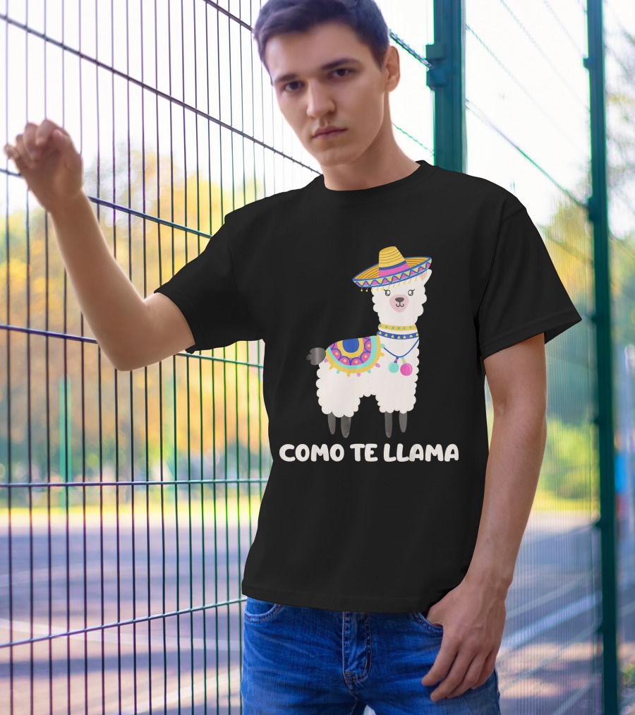 Funny Como Te Llama Sombrero Llama T-Shirt