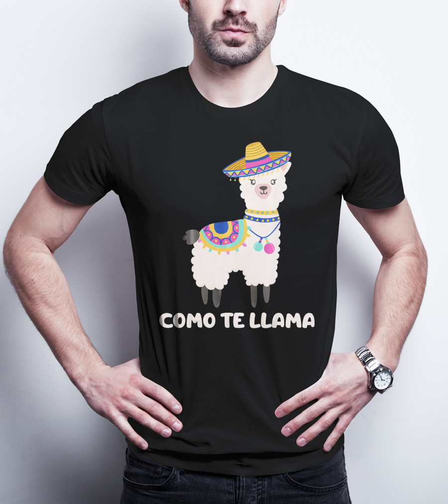 Funny Como Te Llama Sombrero Llama T-Shirt