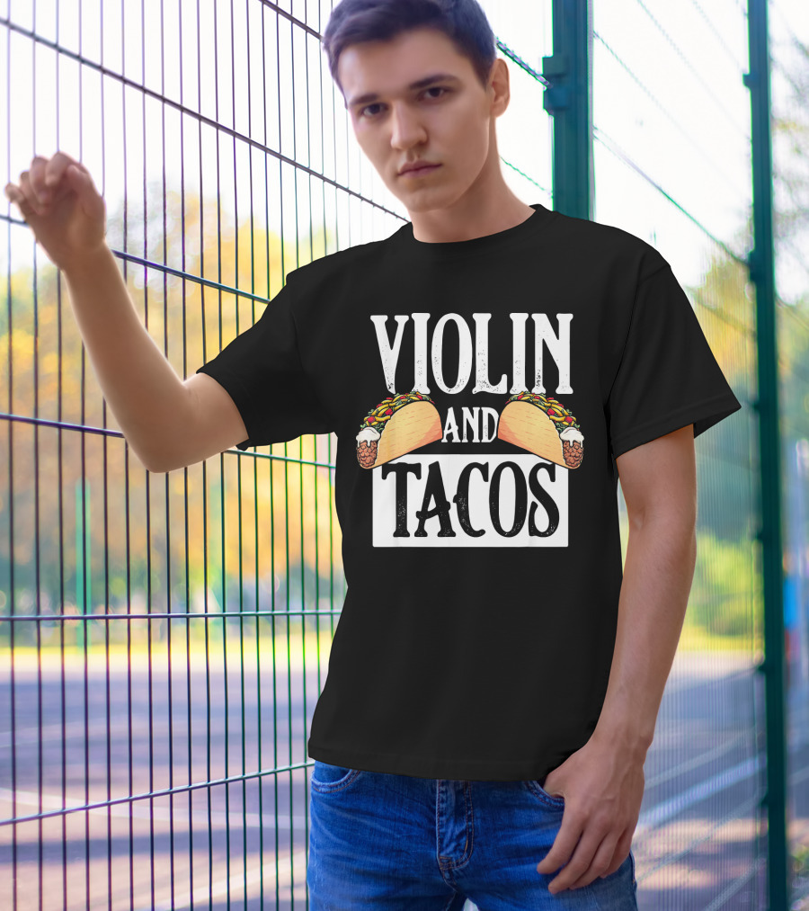 Violin And Tacos Cinco De Mayo Lat T-Shirt