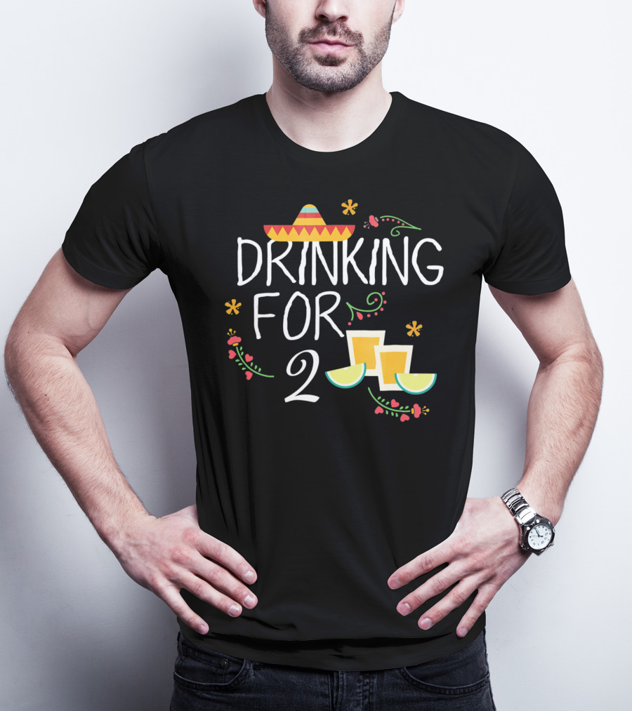 Drinking For Two Sombrero Lime Cinco De Mayo Pregnancy T-Shirt