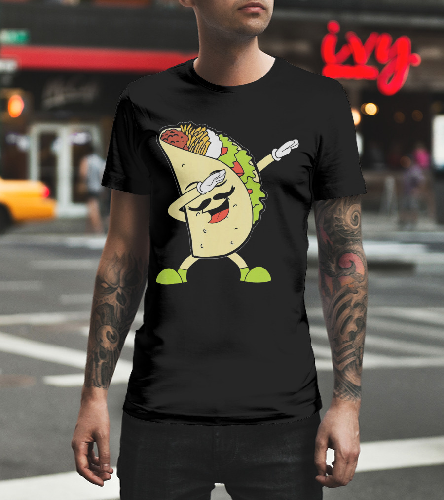 Dabbing Taco With Lettuce And Cheese For Taco Tuesday Or Cinco De Mayo T-Shirt