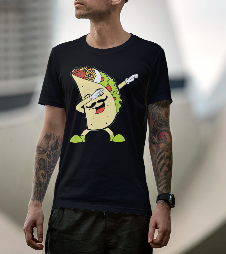 Dabbing Taco With Lettuce And Cheese For Taco Tuesday Or Cinco De Mayo T-Shirt