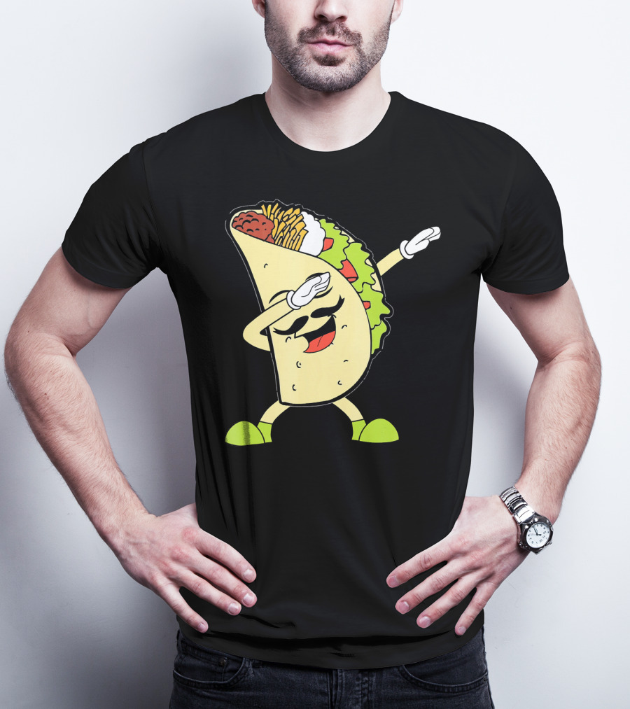 Dabbing Taco With Lettuce And Cheese For Taco Tuesday Or Cinco De Mayo T-Shirt