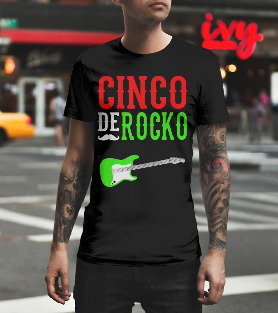 Cinco De Rocko Funny Rock N Roll Mexico T-Shirt