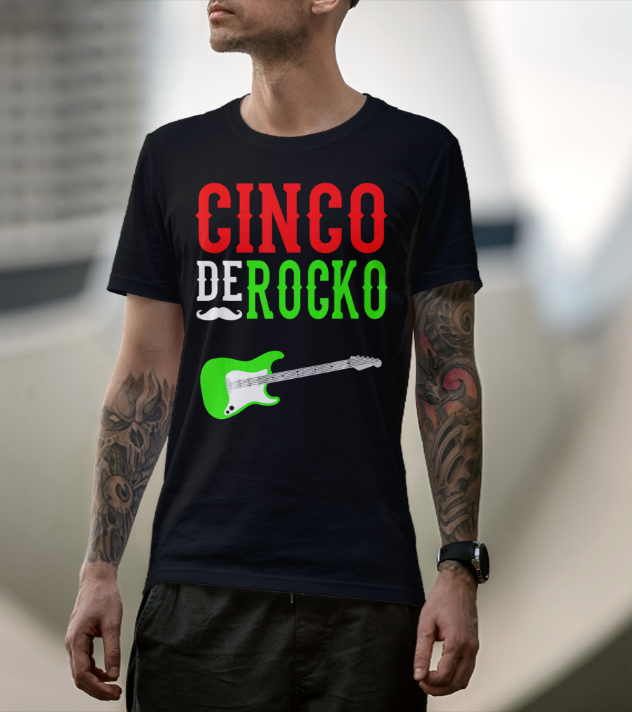 Cinco De Rocko Funny Rock N Roll Mexico T-Shirt