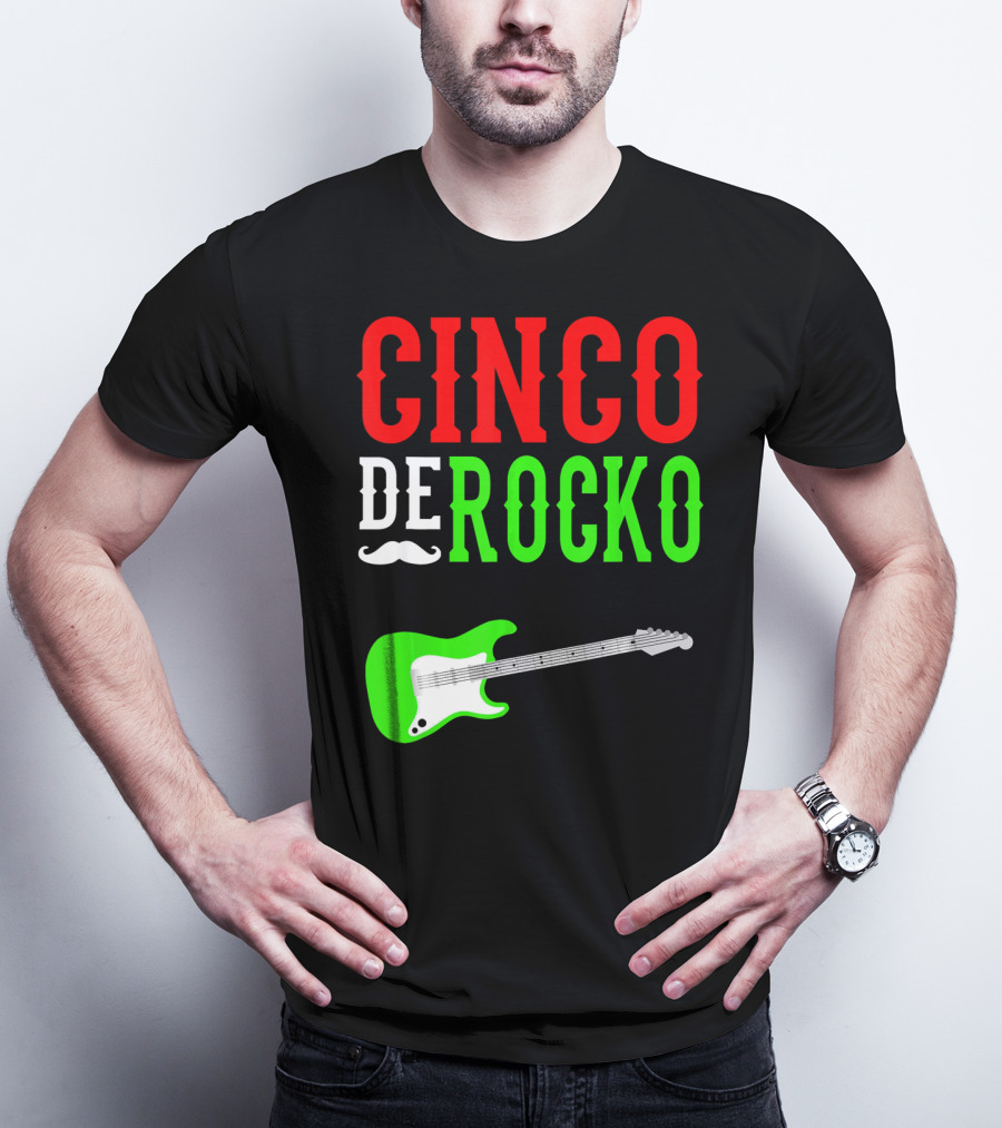 Cinco De Rocko Funny Rock N Roll Mexico T-Shirt