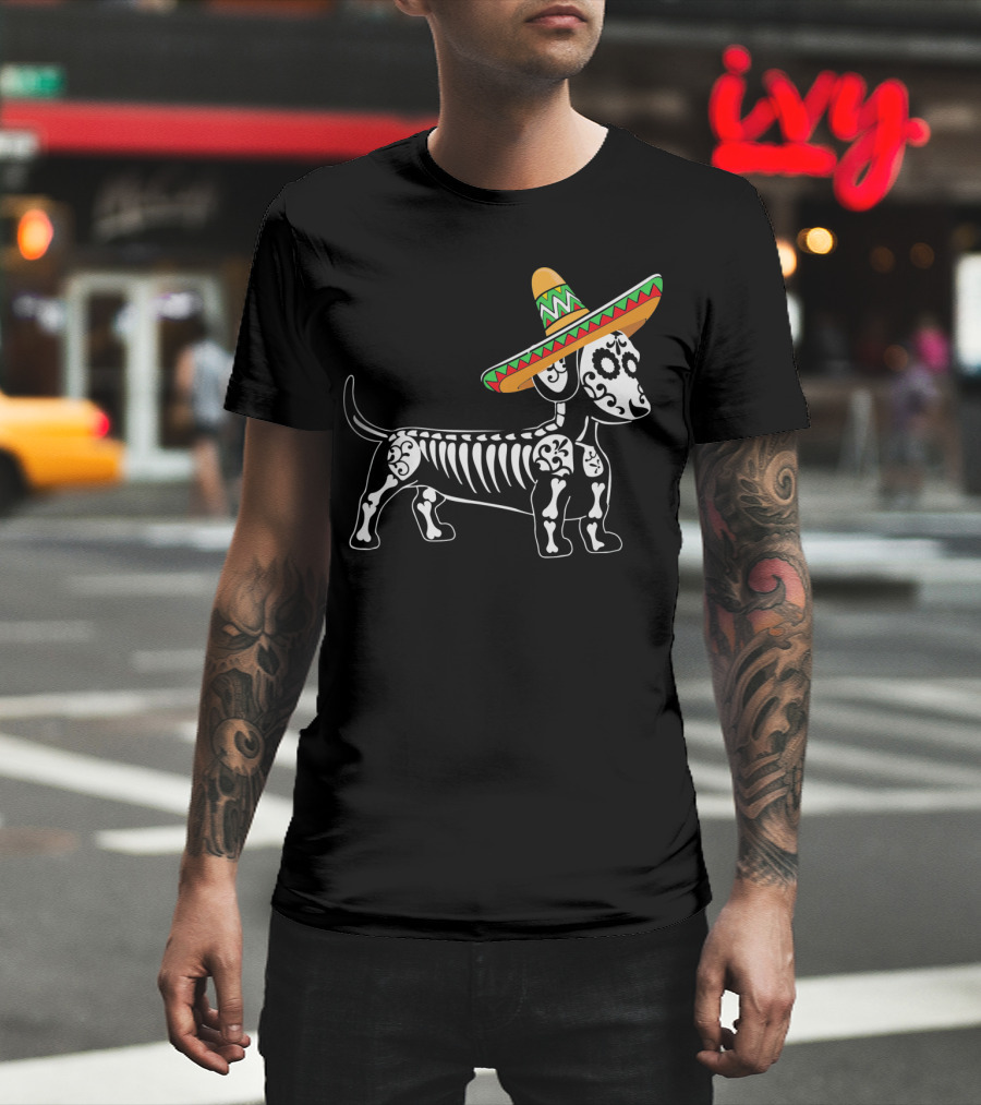 Dachshund Cinco De Mayo Skeleton Dog Sombrero Mom Pet Do T-Shirt
