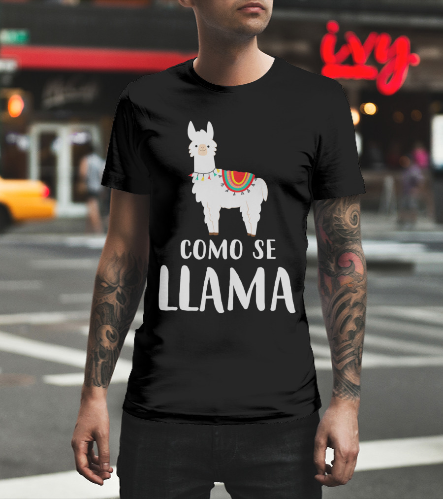 Cinco De Mayo Como Se Llama Llama With Colorful Blanket T-Shirt