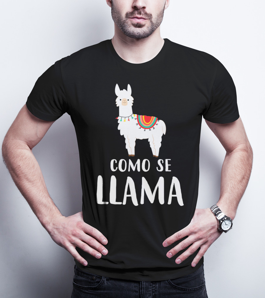 Cinco De Mayo Como Se Llama Llama With Colorful Blanket T-Shirt