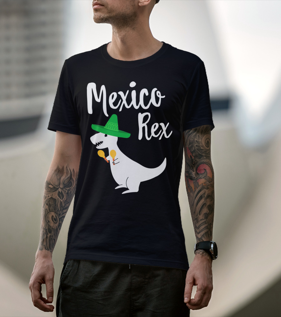 Mexico Rex Sombrero Maracas Cute Dinosaur Pun T-Shirt