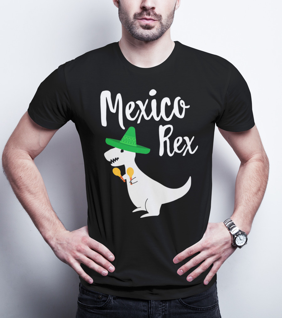 Mexico Rex Sombrero Maracas Cute Dinosaur Pun T-Shirt