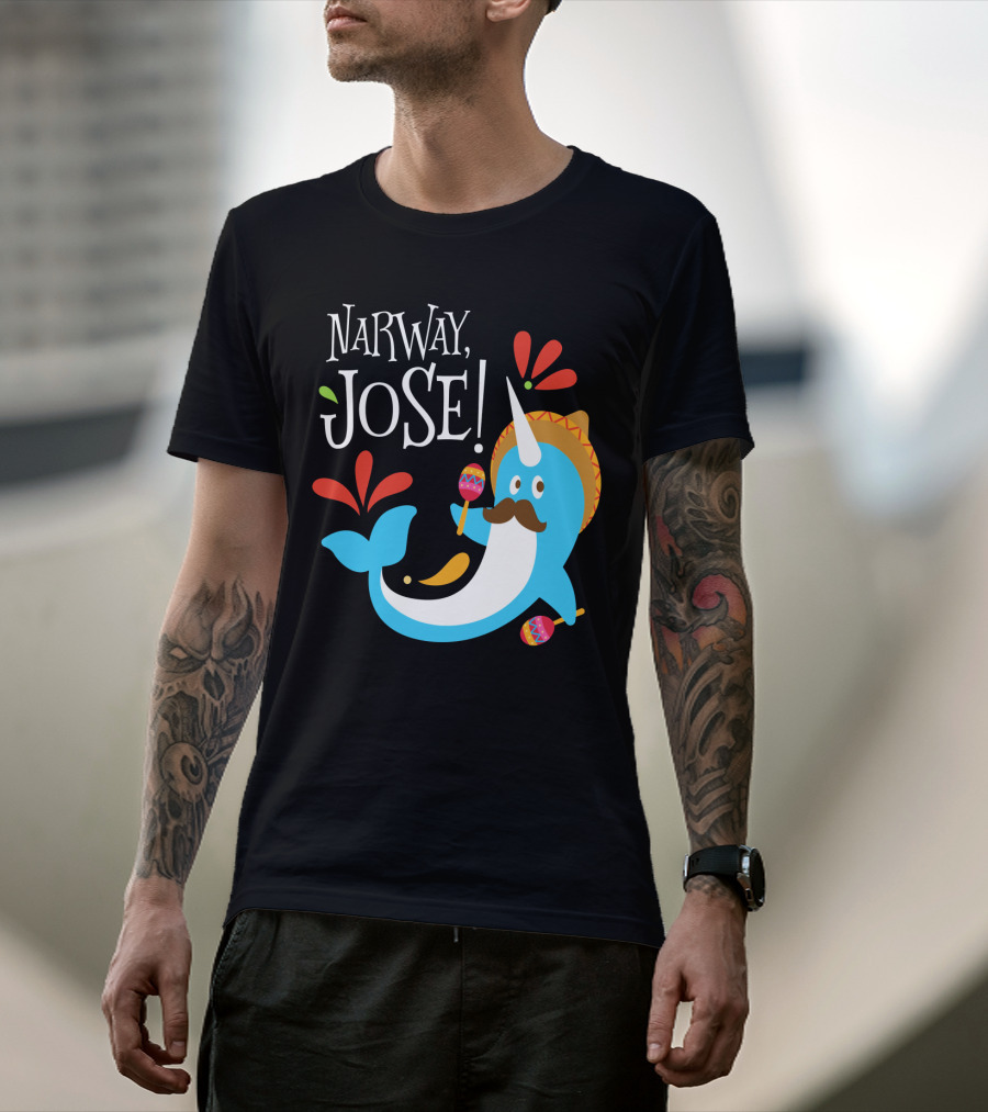 Narway Jose Narwhale Sombrero Maracas Fiesta Fun T-Shirt