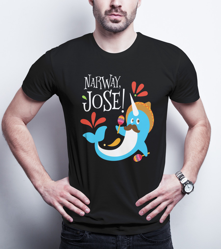 Narway Jose Narwhale Sombrero Maracas Fiesta Fun T-Shirt