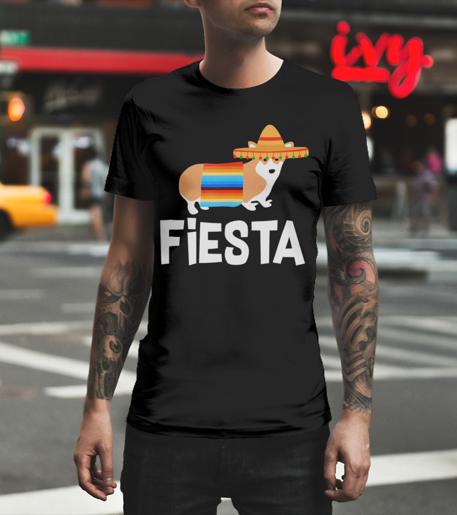 Fiesta Corgi Sombrero Cinco De Mayo T-Shirt