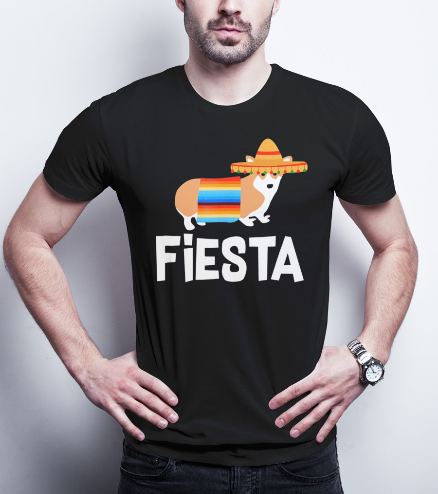 Fiesta Corgi Sombrero Cinco De Mayo T-Shirt