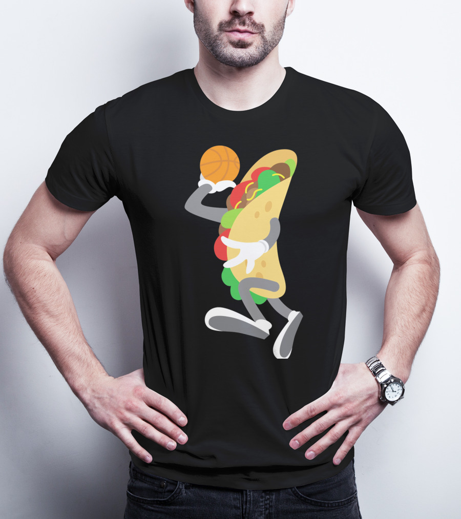 Taco Basketball Dunking Funny Mexican Cinco De Mayo T-Shirt