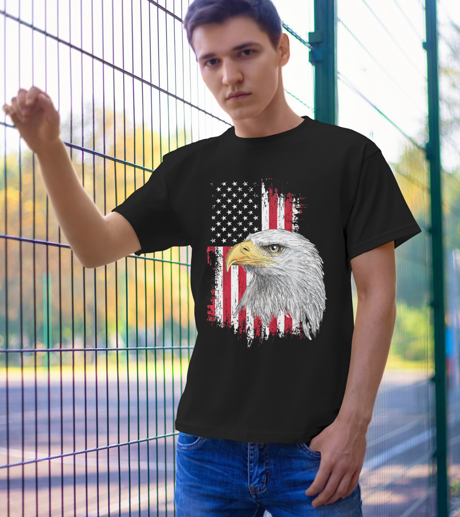 USA Bald Eagle American Flag Independence Day Fourth Of July T-Shirt
