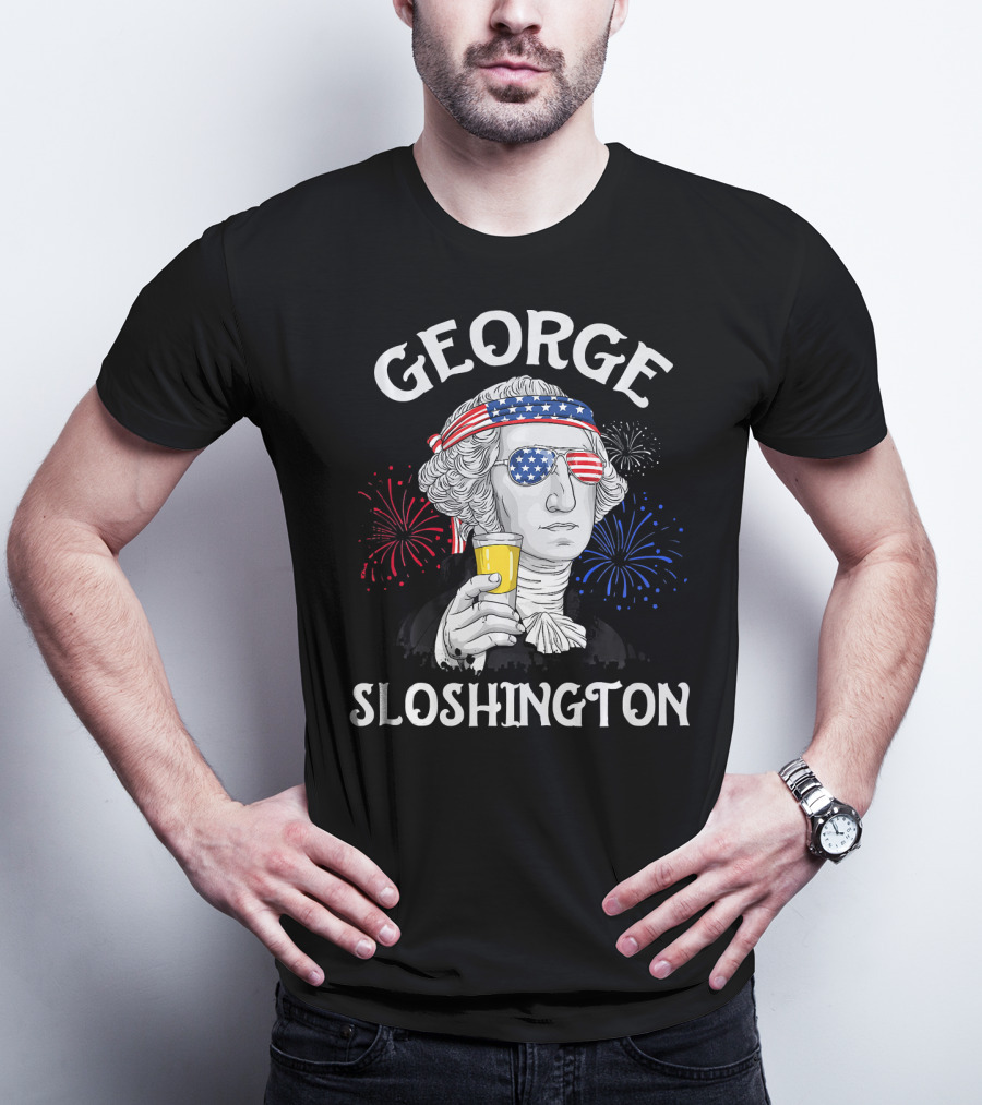 George Sloshington Patriotic Fireworks T-Shirt