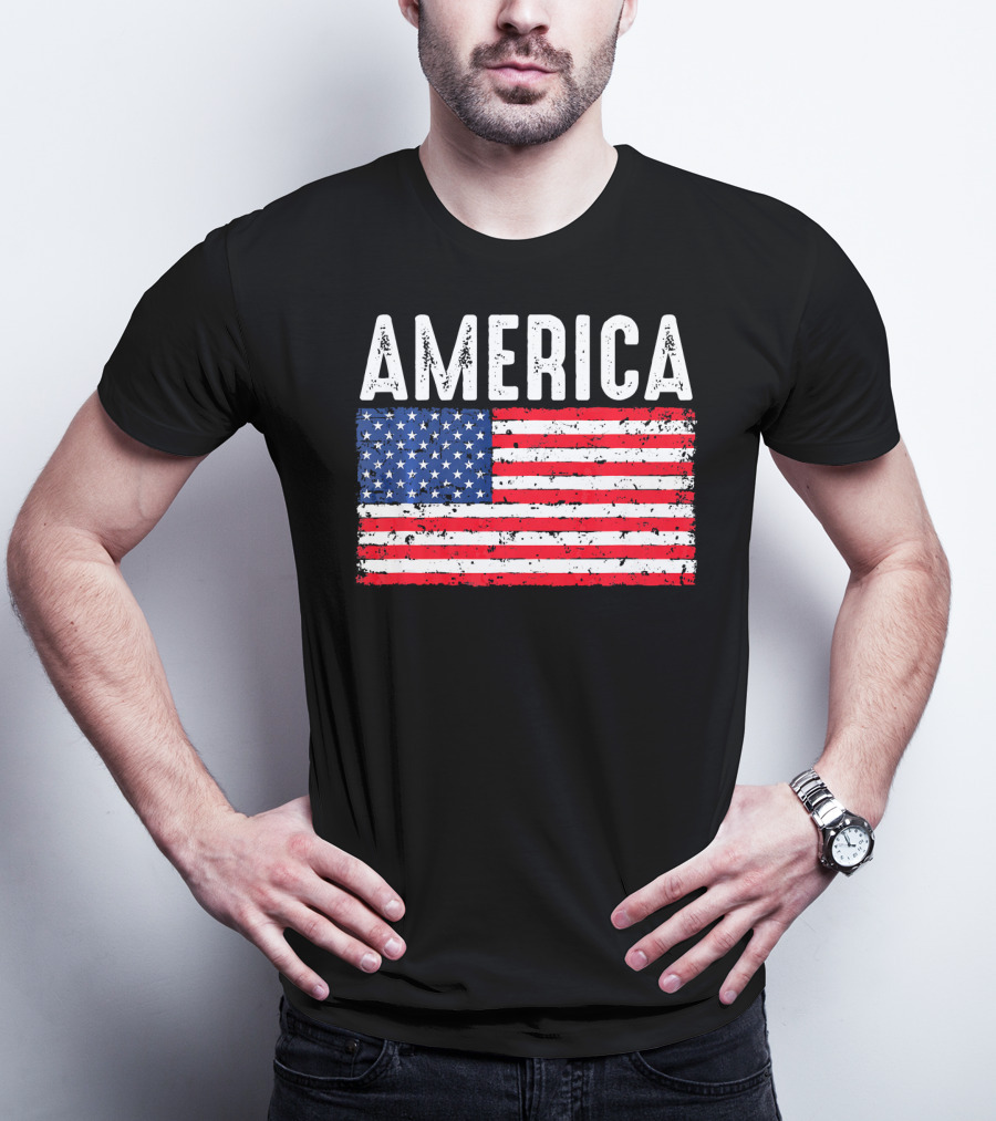 America Flag USA Patriotic Fourth Of July T-Shirt
