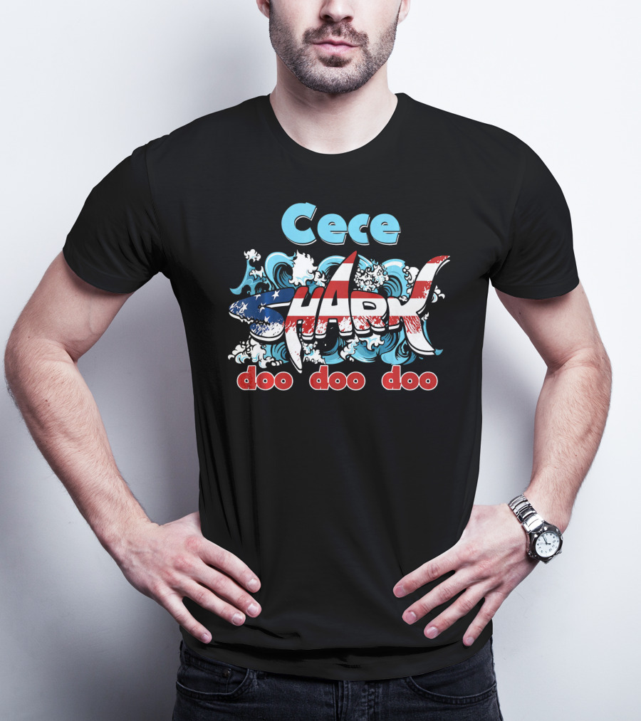 Cece Shark American Flag Doo Doo Doo T-Shirt