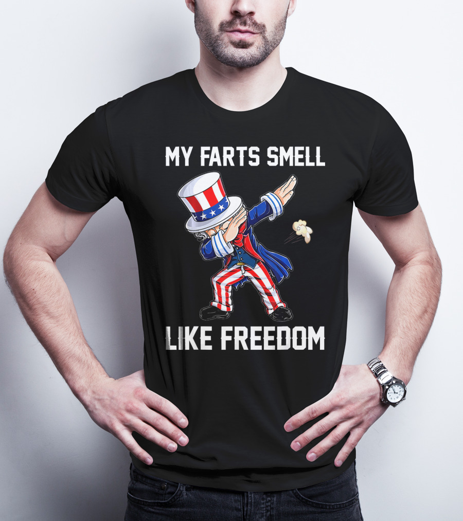 Uncle Sam Dabbing My Farts Smell Like Freedom T-Shirt