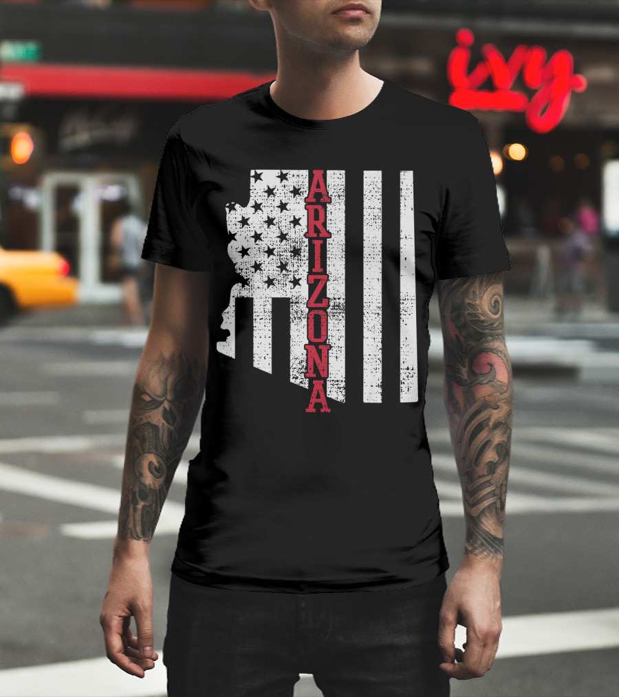 Arizona State Vintage USA Flag Patriotic T-Shirt