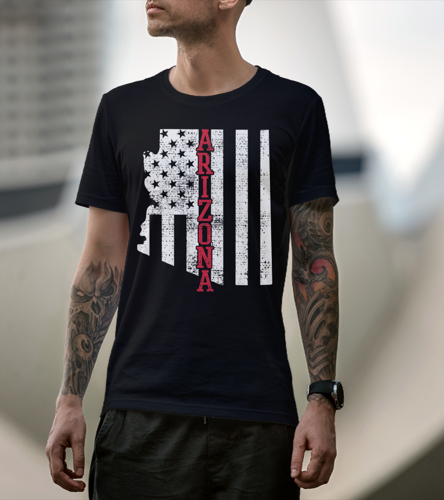 Arizona State Vintage USA Flag Patriotic T-Shirt