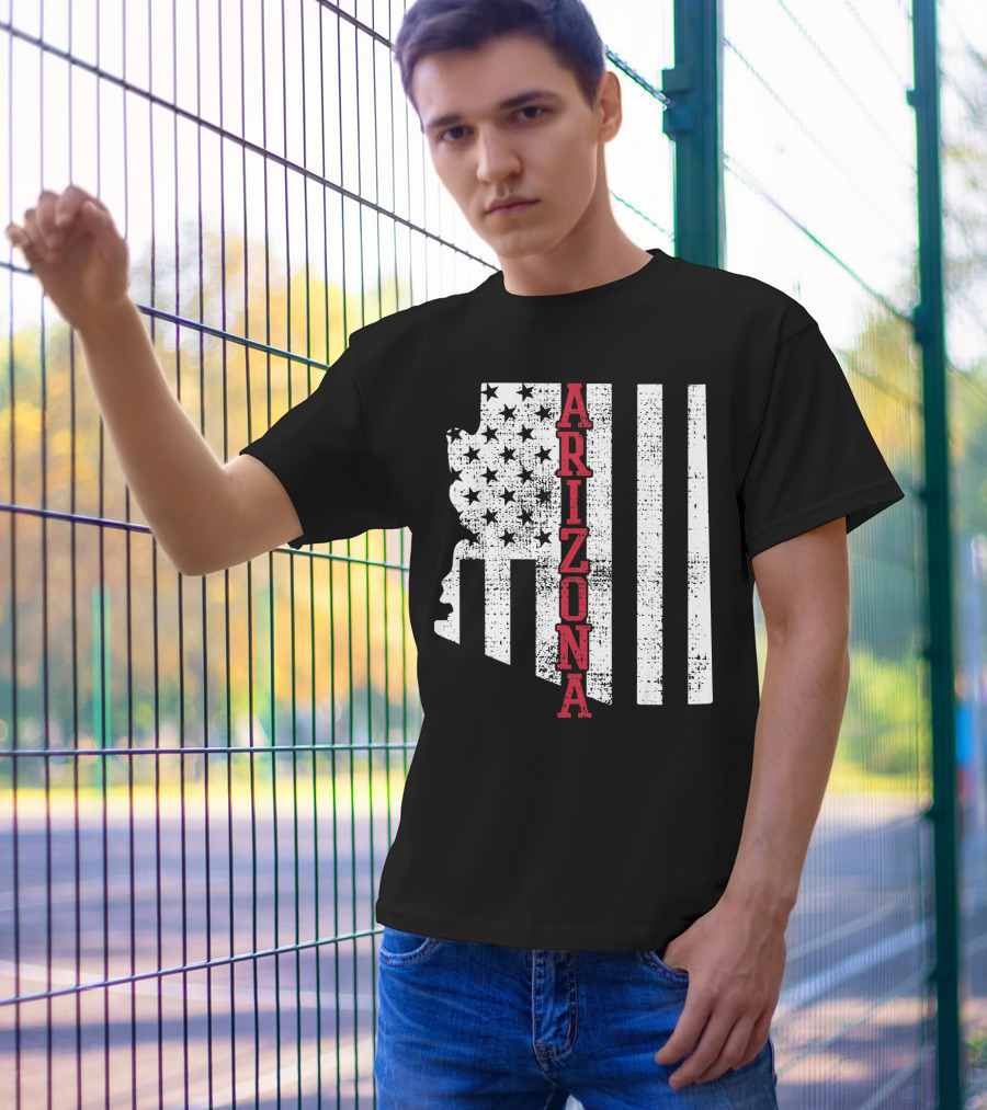 Arizona State Vintage USA Flag Patriotic T-Shirt