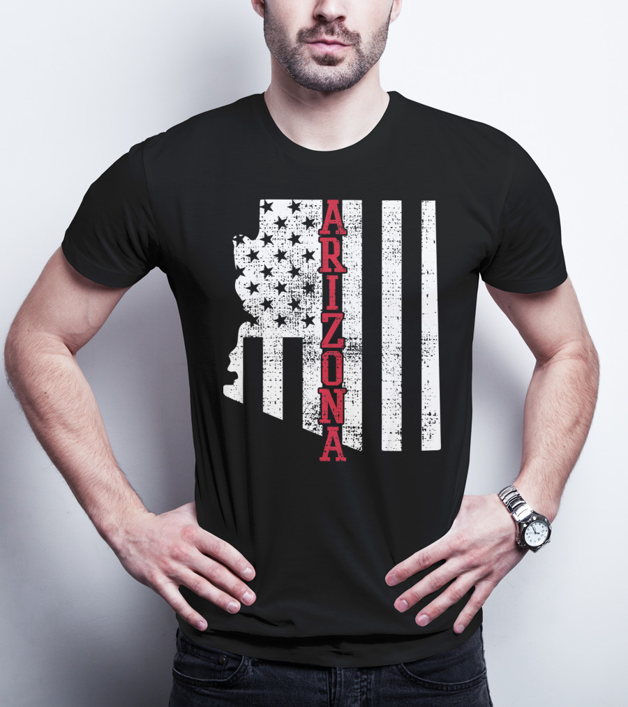 Arizona State Vintage USA Flag Patriotic T-Shirt