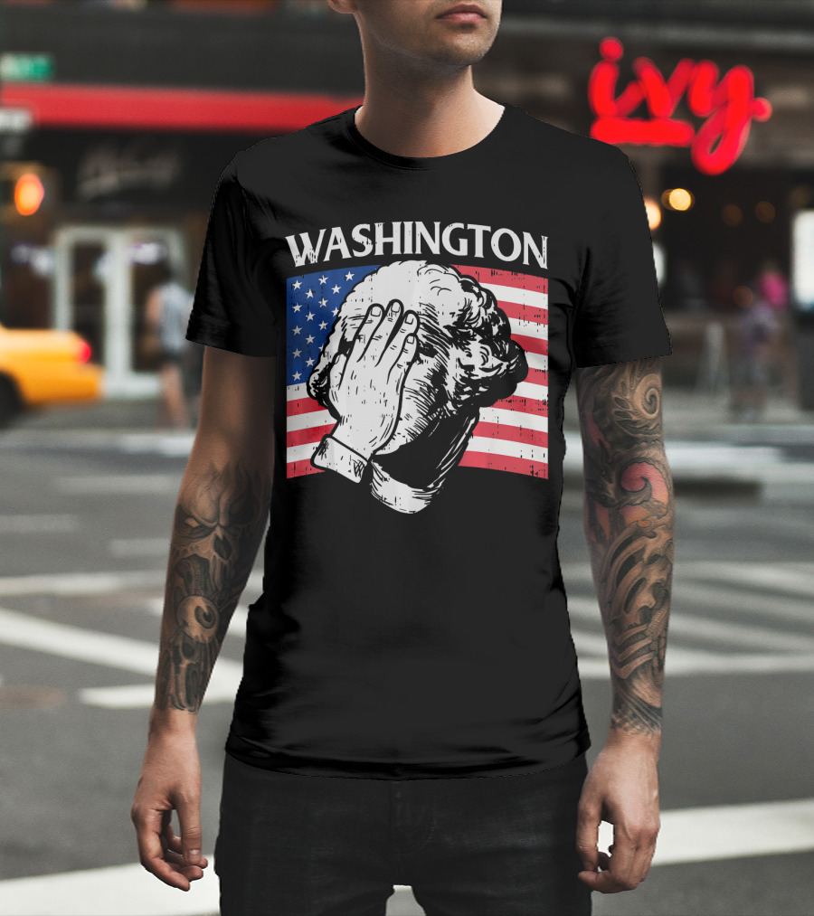 Washington Facepalm American Flag Background T-Shirt