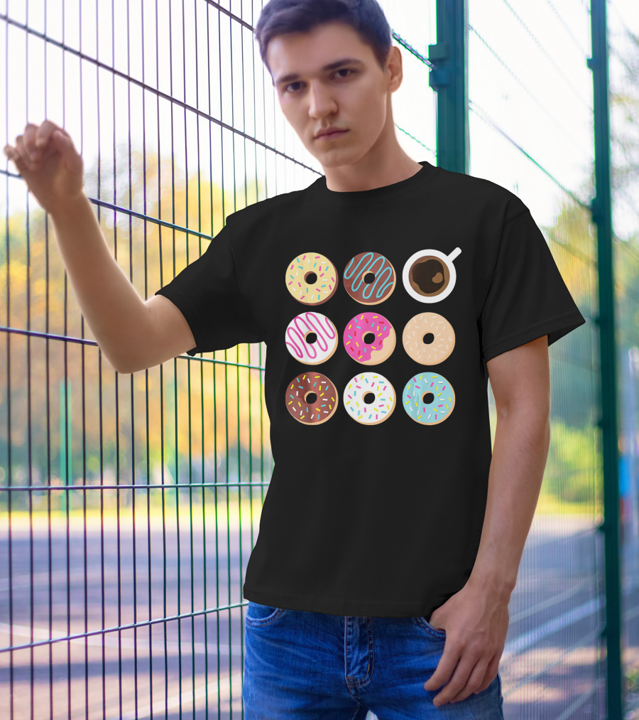 Wake Up To Donuts And Coffee With Sprinkles And Icing T-Shirt