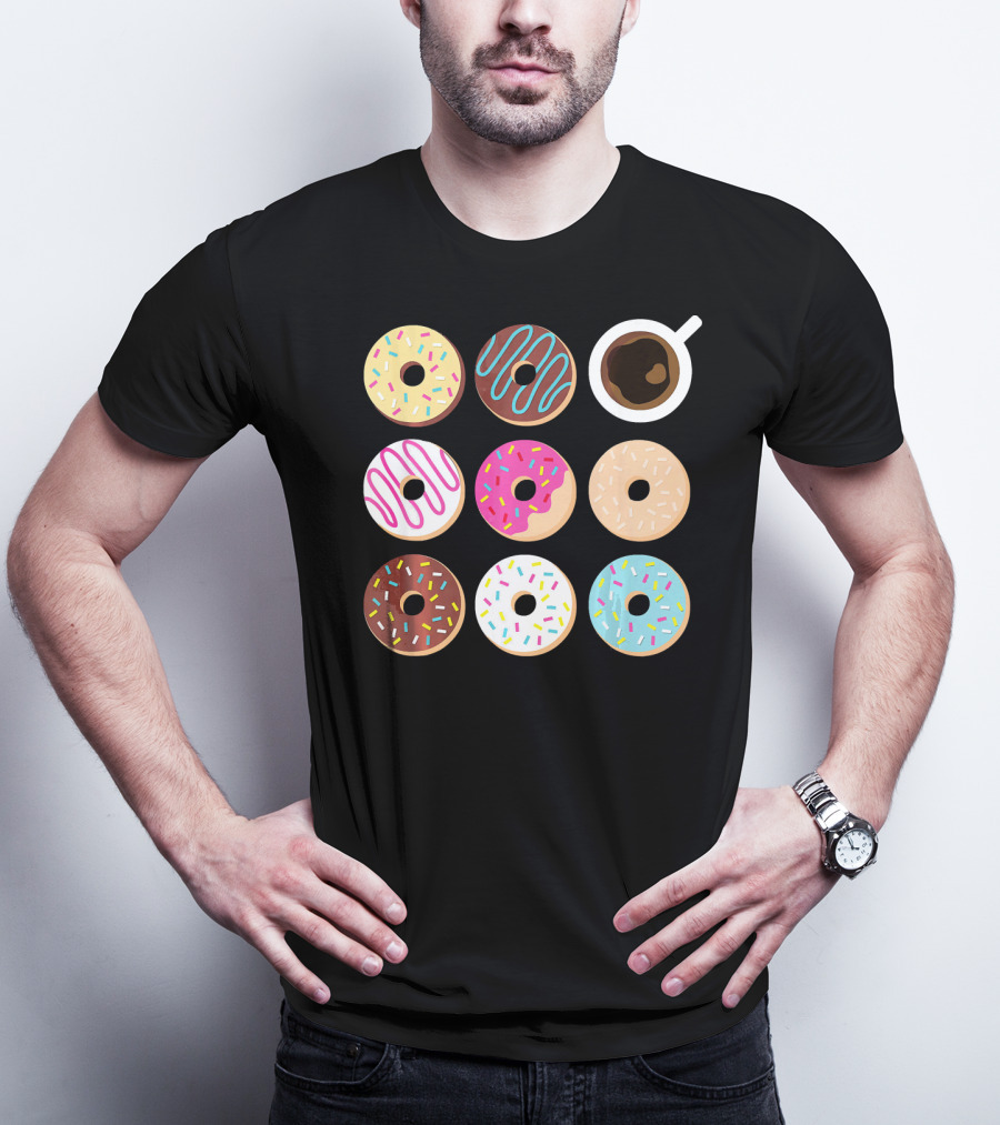 Wake Up To Donuts And Coffee With Sprinkles And Icing T-Shirt