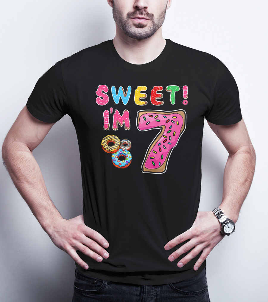 Sweet I'm 7 Donut Birthday T-Shirt