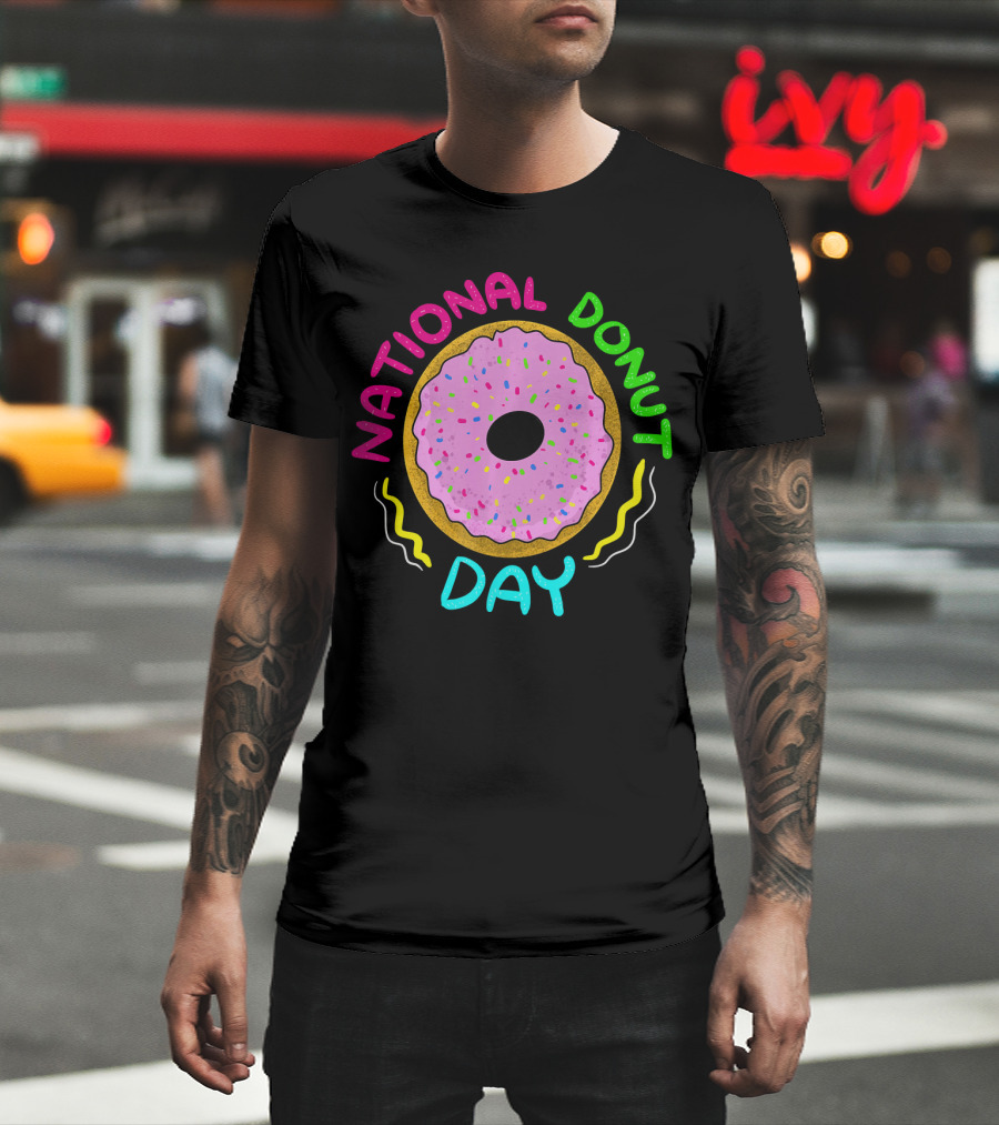 National Donut Day Cool Sweet Tooth Party Celebration With Sprinkles T-Shirt
