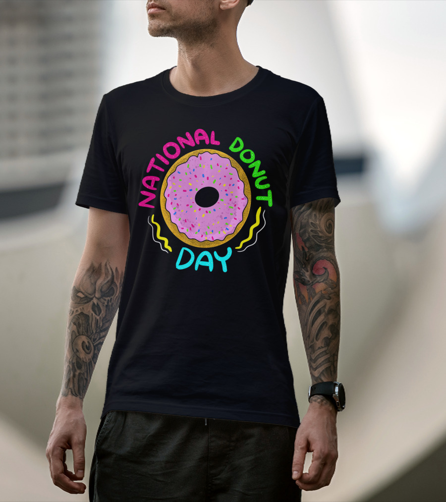 National Donut Day Cool Sweet Tooth Party Celebration With Sprinkles T-Shirt